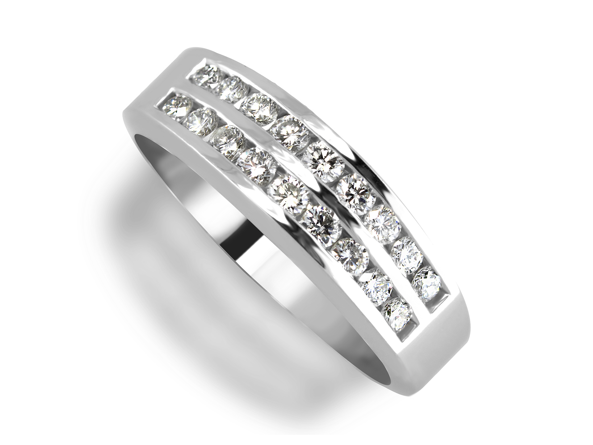 Two Row Channel Set Diamond Ring 0.49 Carats - Sarkisians Jewelry