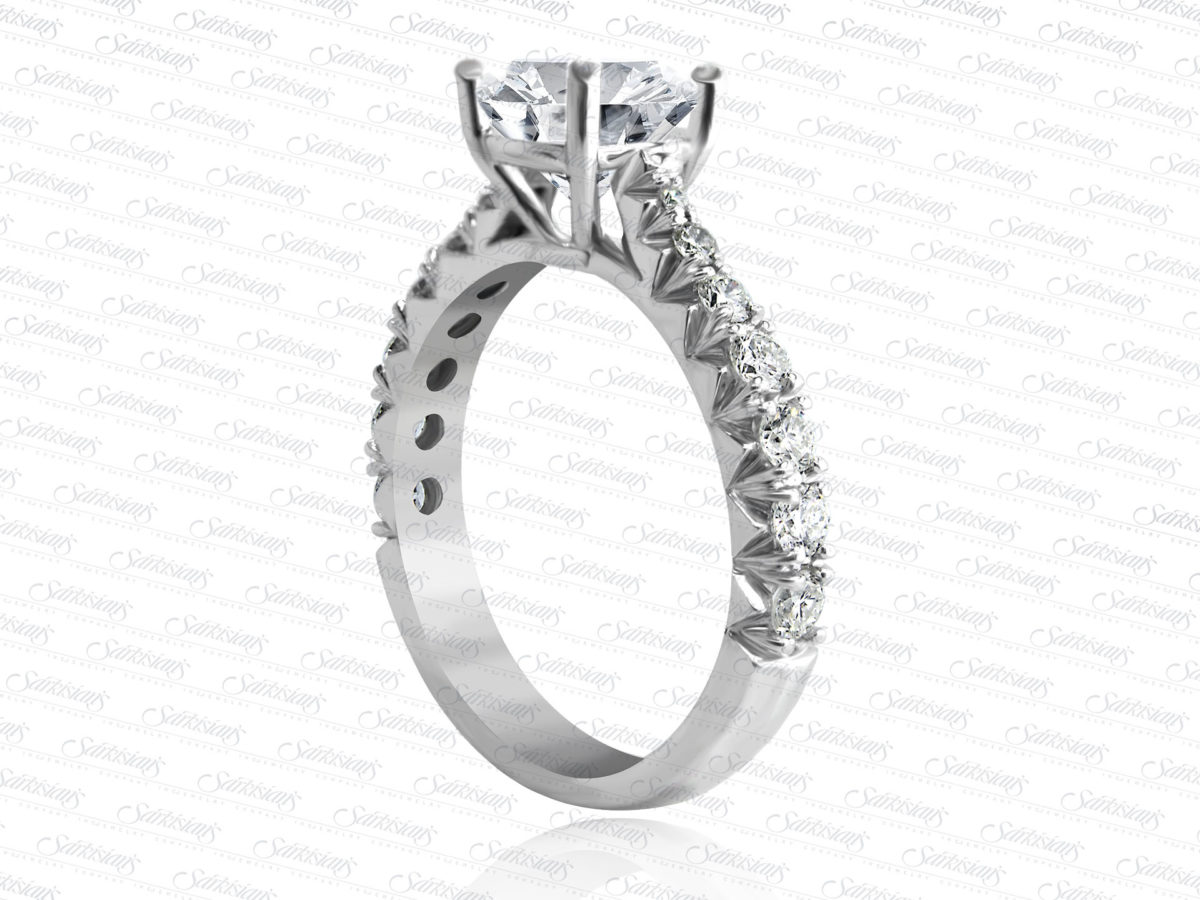 Reverse Tapered Side Diamond Ring - Sarkisians Jewelry