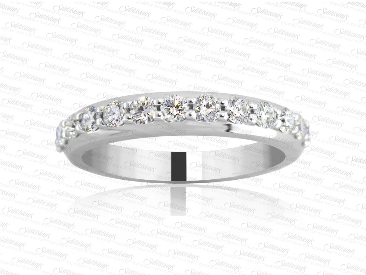 Single Row Pave Diamond Ring 0.54 Carats - Sarkisians Jewelry