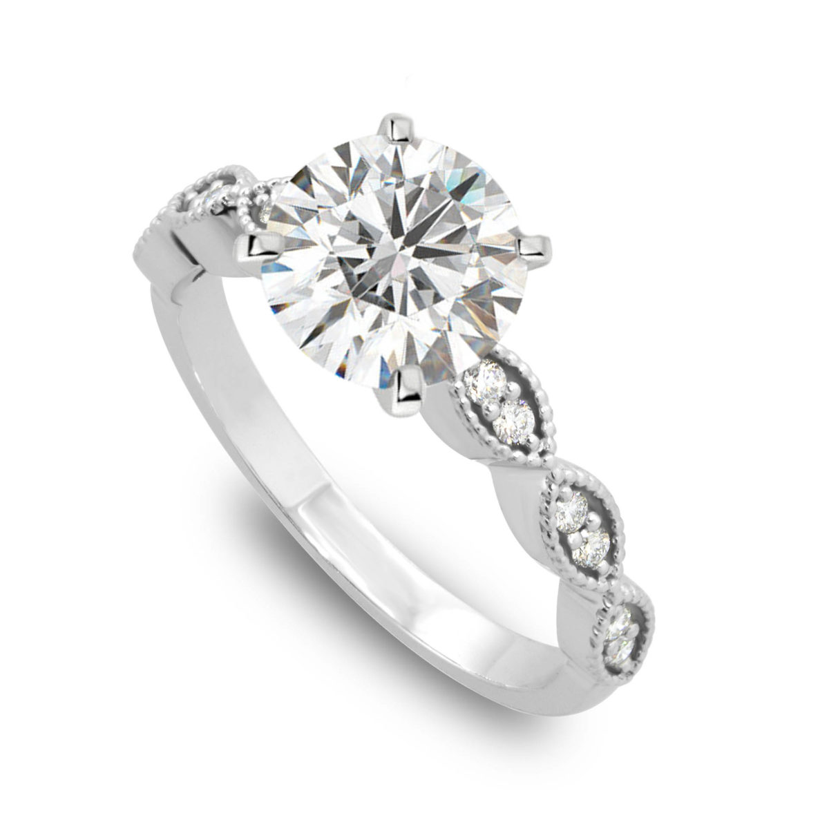 Vintage Sides 4 Claw Ring - Sarkisians Jewelry