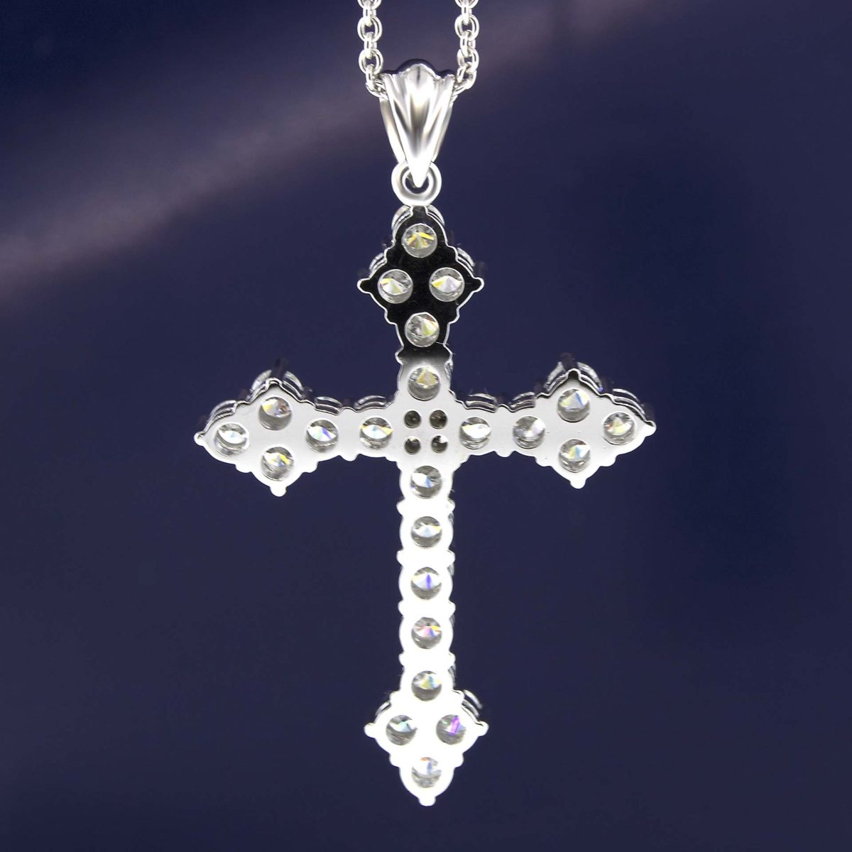 Large Vintage Diamond Cross Necklace Pendant 2.36 Carat - Sarkisians ...