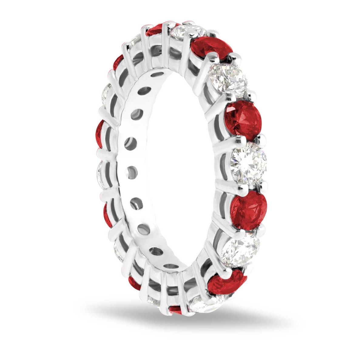 Round Diamond & Ruby Eternity Ring - Sarkisians Jewelry