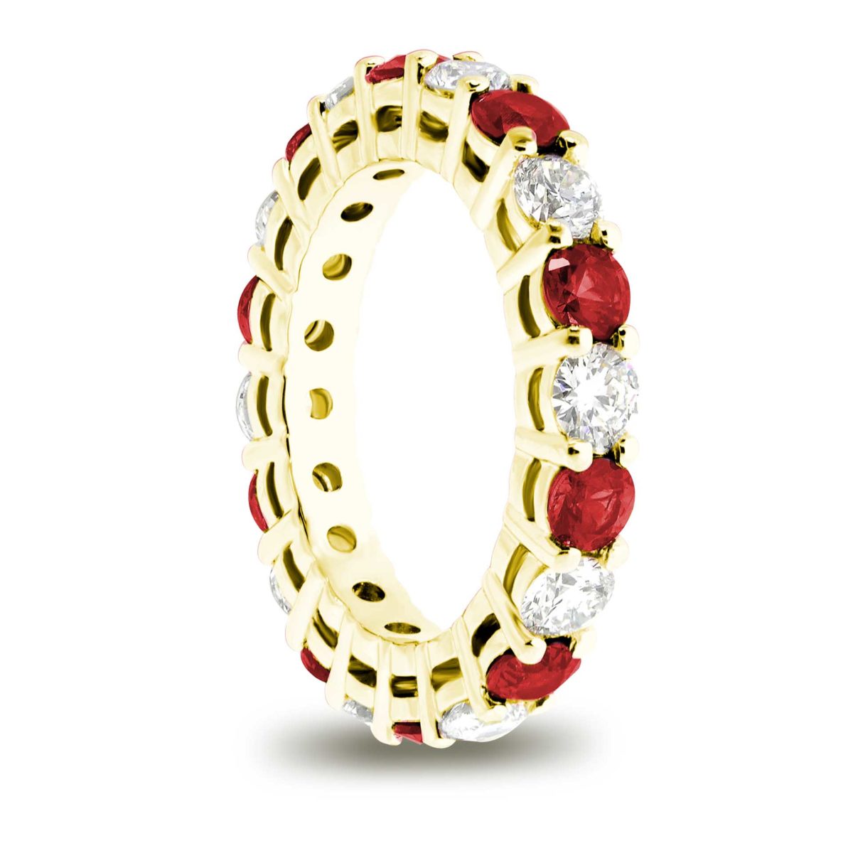 Round Diamond & Ruby Eternity Ring - Sarkisians Jewelry