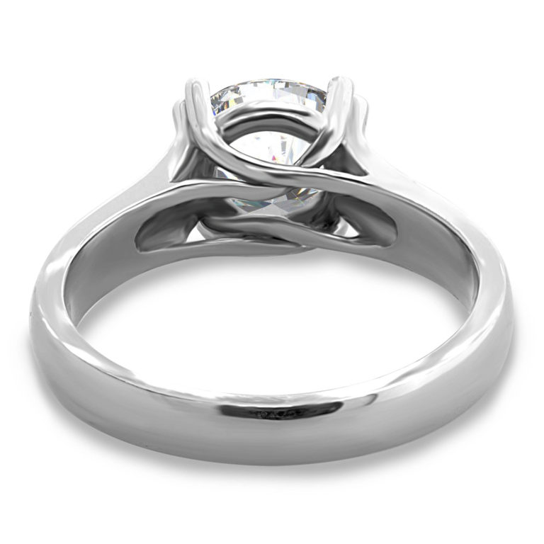 Double Prong Wide Band Solitaire Ring - Sarkisians Jewelry