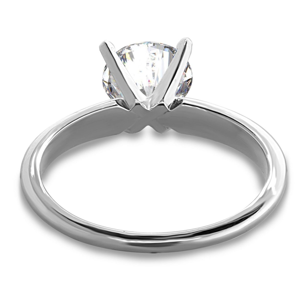 High Straight Solitaire Ring - Sarkisians Jewelry